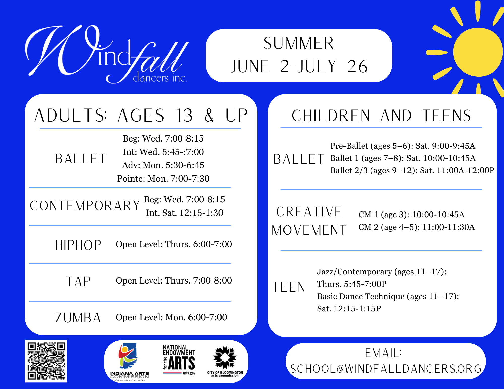 Summer Classes | Windfall Dancers, Inc